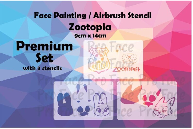 Zootopia Stencil - Face Painting / Airbrush Stencil - Etsy
