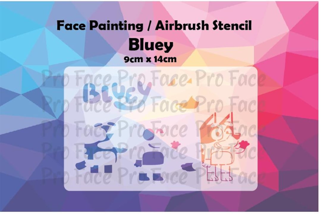 Bluey Stencil - - Face Painting / Airbrush Stencil - Etsy