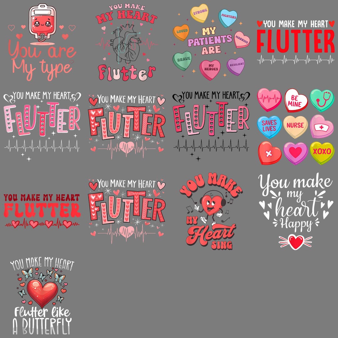 You Make My Heart Flutter Cardiac – Funny Nurse Valentine’s Day Design ...