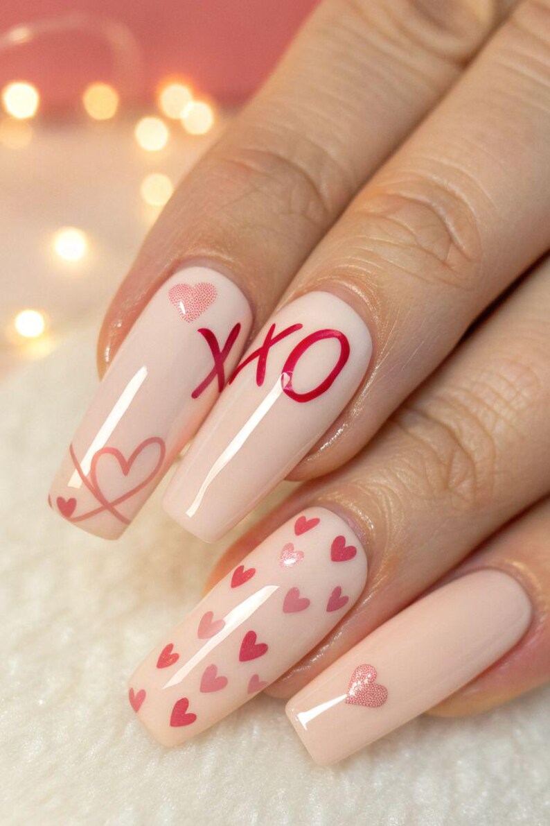 Complex Valentines Nails - Etsy