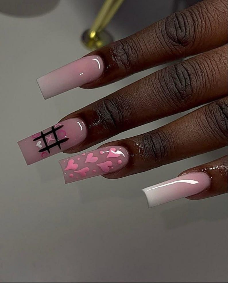 Complex Valentines Nails - Etsy