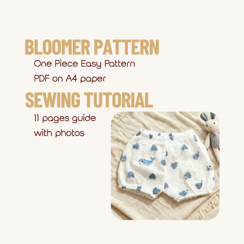 Easy Baby Bloomers Sewing Pattern, Beginner Friendly Pants Pattern for ...