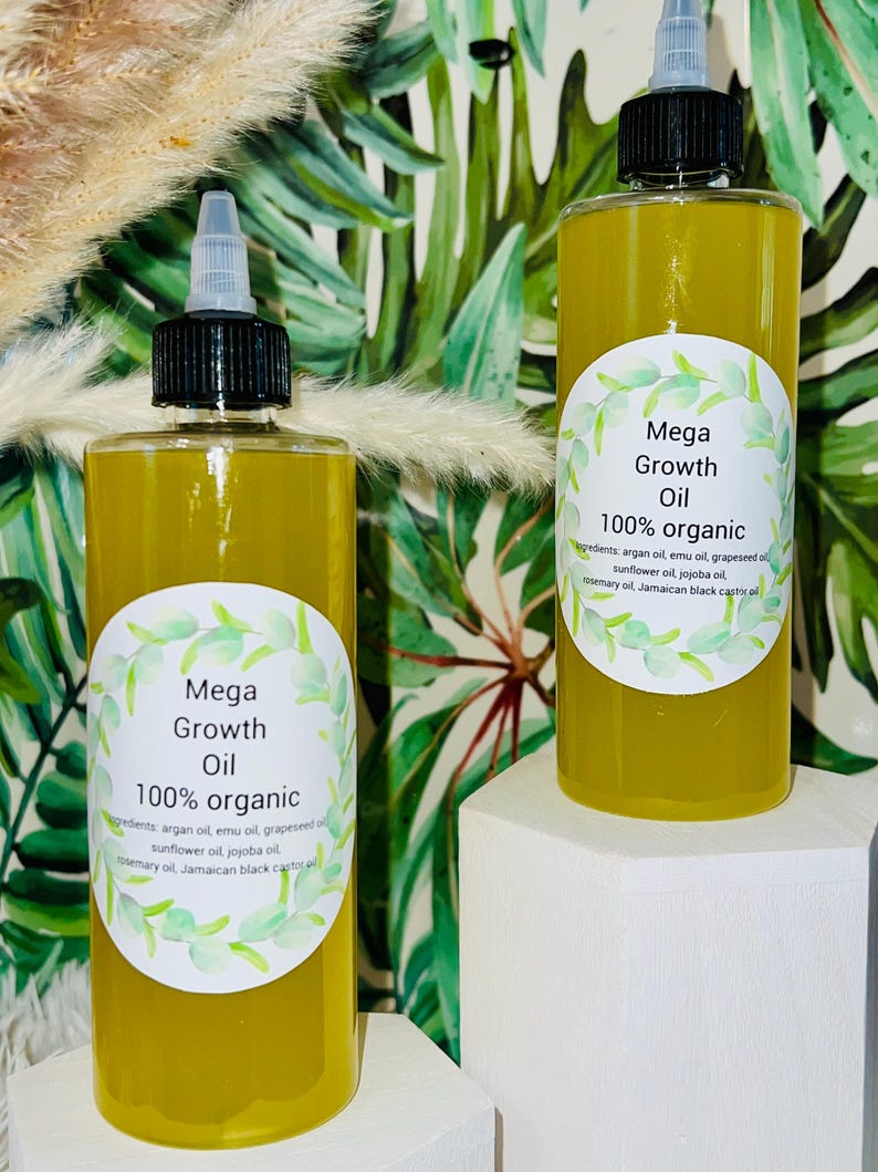 EXTREMELY POTENT Organic Hair Growth Oil, Lightweight, Non-greasy ...