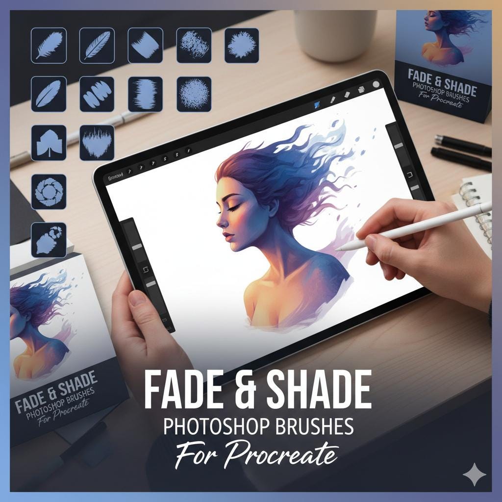 Fade and Shade Brushes for Procreate | Smooth Blending, Shading and ...
