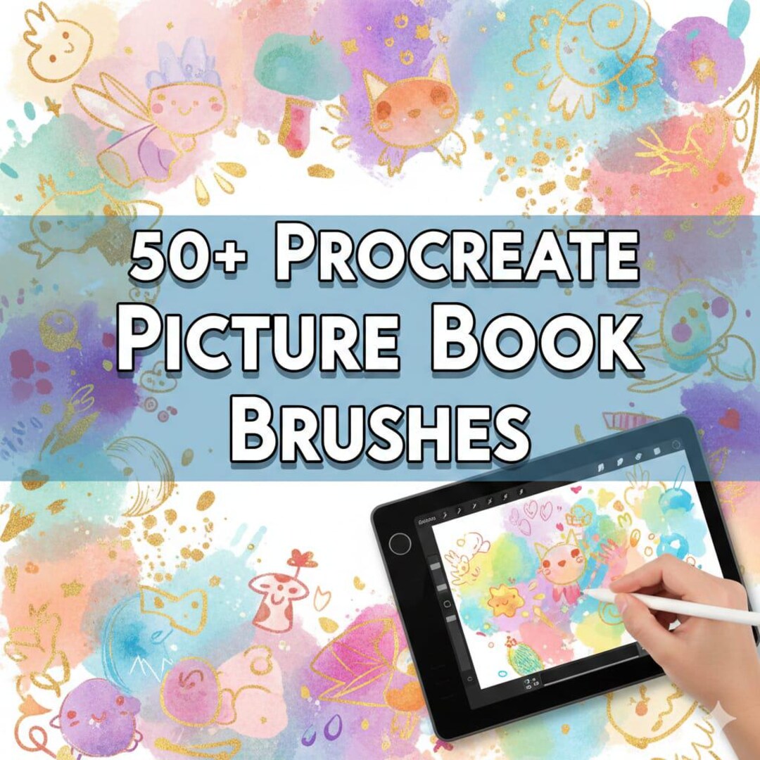 50+ Procreate Picture Book Brushes | Illustrator Brush Set for Children ...