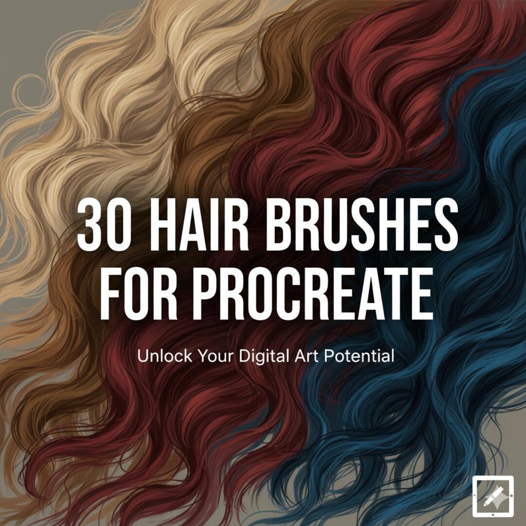 Realistic Hair Brushes for Procreate | Smooth, Curly & Wavy Hair Brush ...