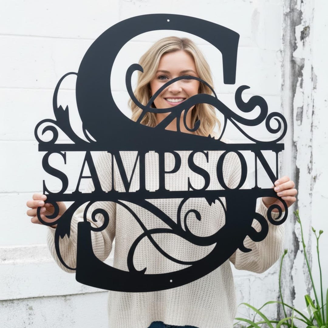 Personalized Metal Last Name Sign, Custom Monogram Wall Art - Etsy