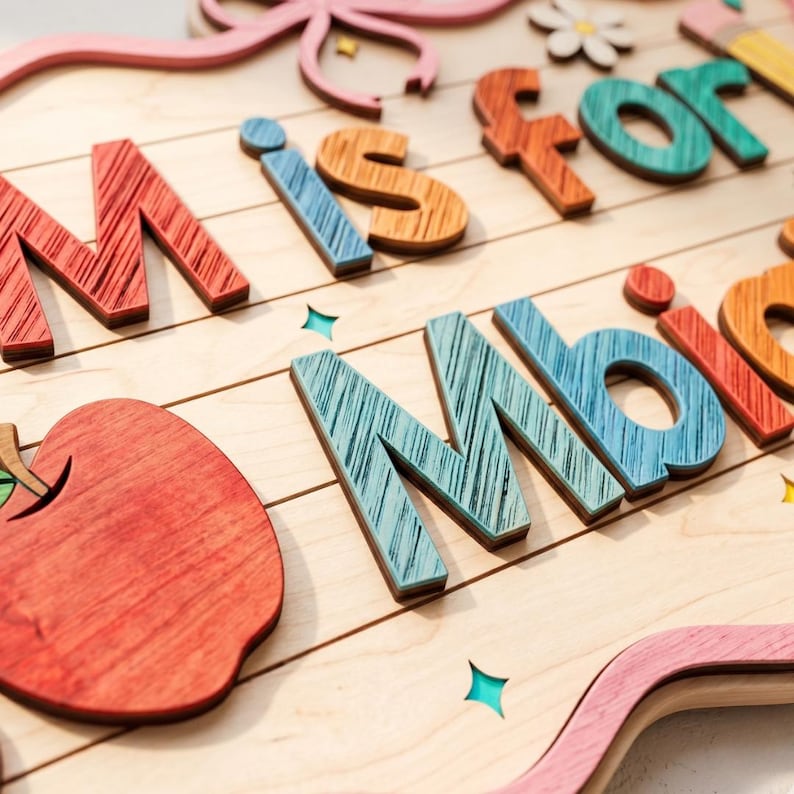 Custom Wooden Name Sign, Baby Nursery Decor, 3D Personalized Monogram ...