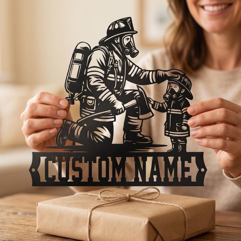 Personalized Firefighter Metal Sign, Custom Fireman Name Wall Art ...