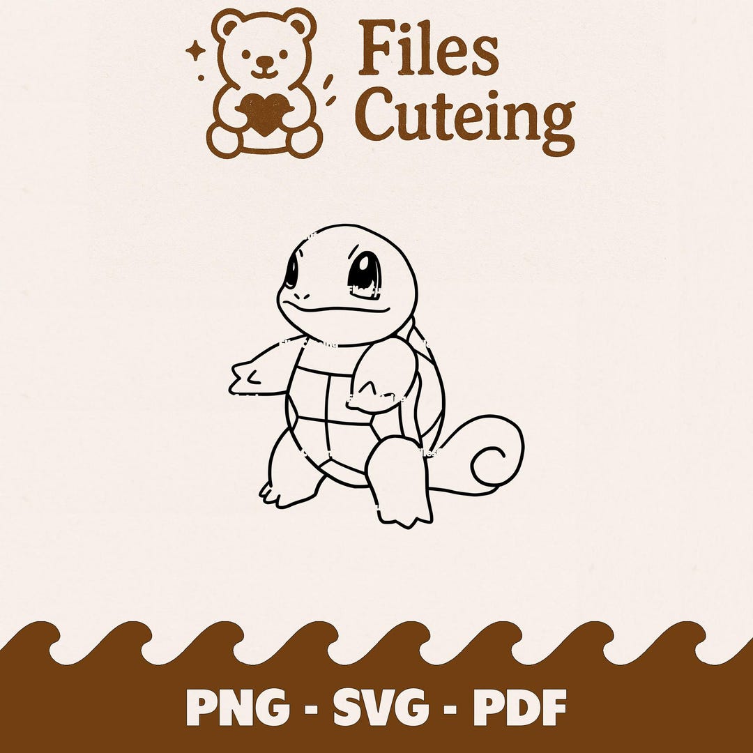 Squirtle, Pokémon, Digital File, Format: SVG, PNG, PDF. Optimal Quality ...