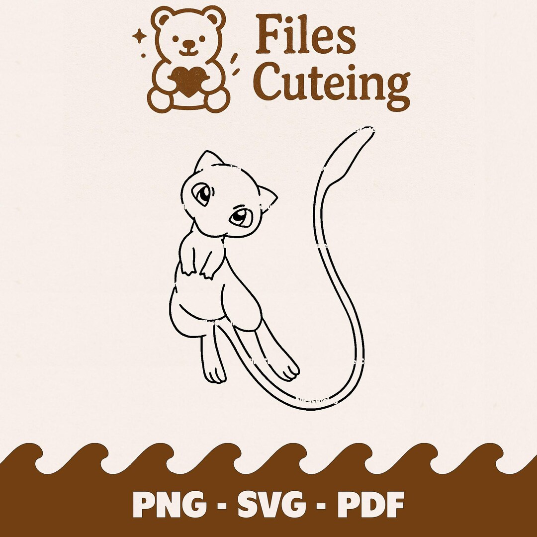 Mew, Pokémon, Digital File, Format: SVG, PNG, PDF. Optimal Quality ...