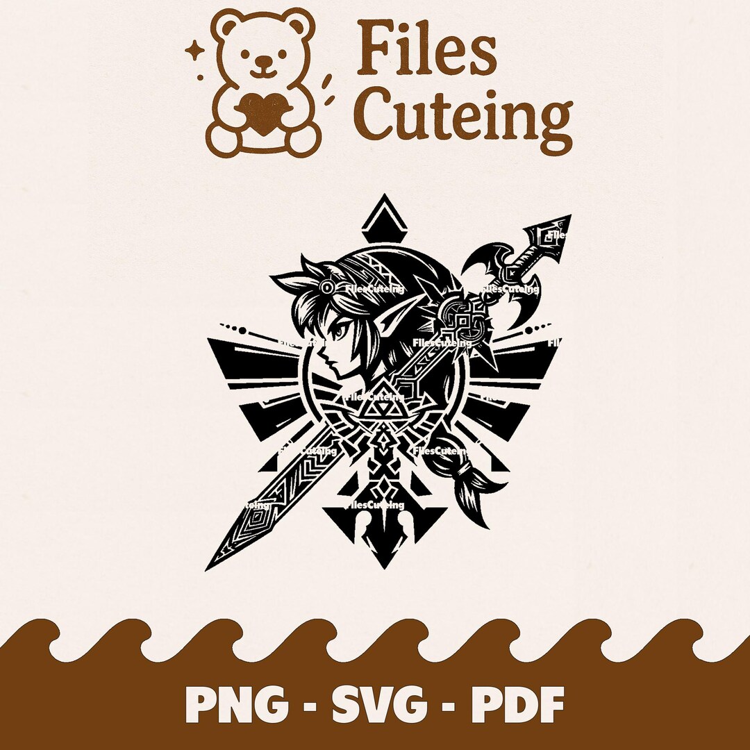 Link of Zelda, Digital File, Format: SVG, PNG, PDF. Optimal Quality ...