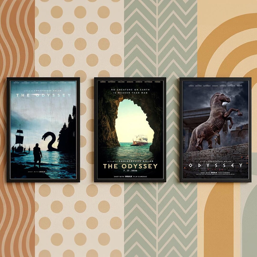 The Odyssey Movie Poster, High Quality Canvas Print, Home Theatre Decor ...