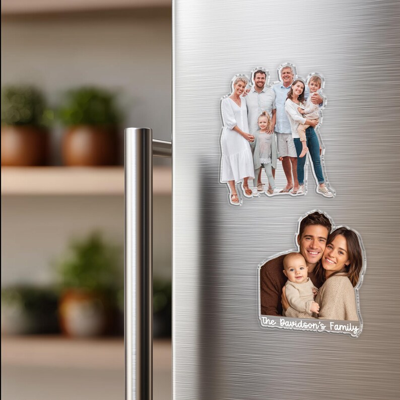 Custom Photo Magnet, Family Photo Fridge Magnet, Personalized Acrylic ...