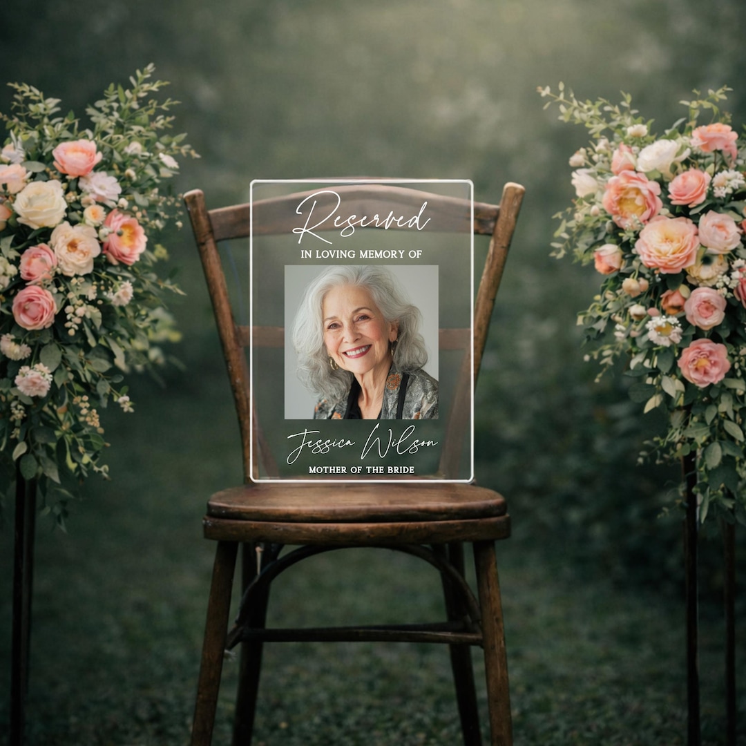 Reserved Memorial Sign, in Loving Memory Wedding Decor, Reserved Sign ...