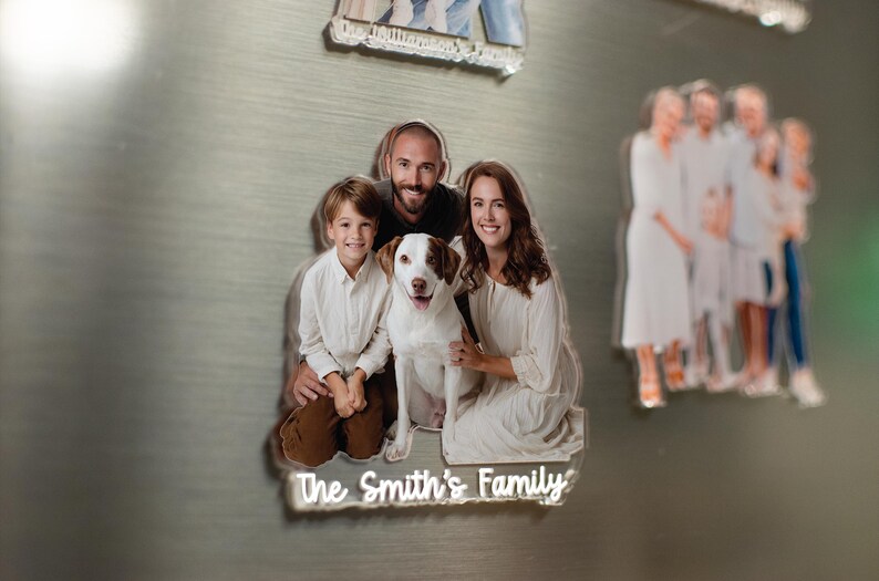 Custom Photo Magnet, Family Photo Fridge Magnet, Personalized Acrylic ...