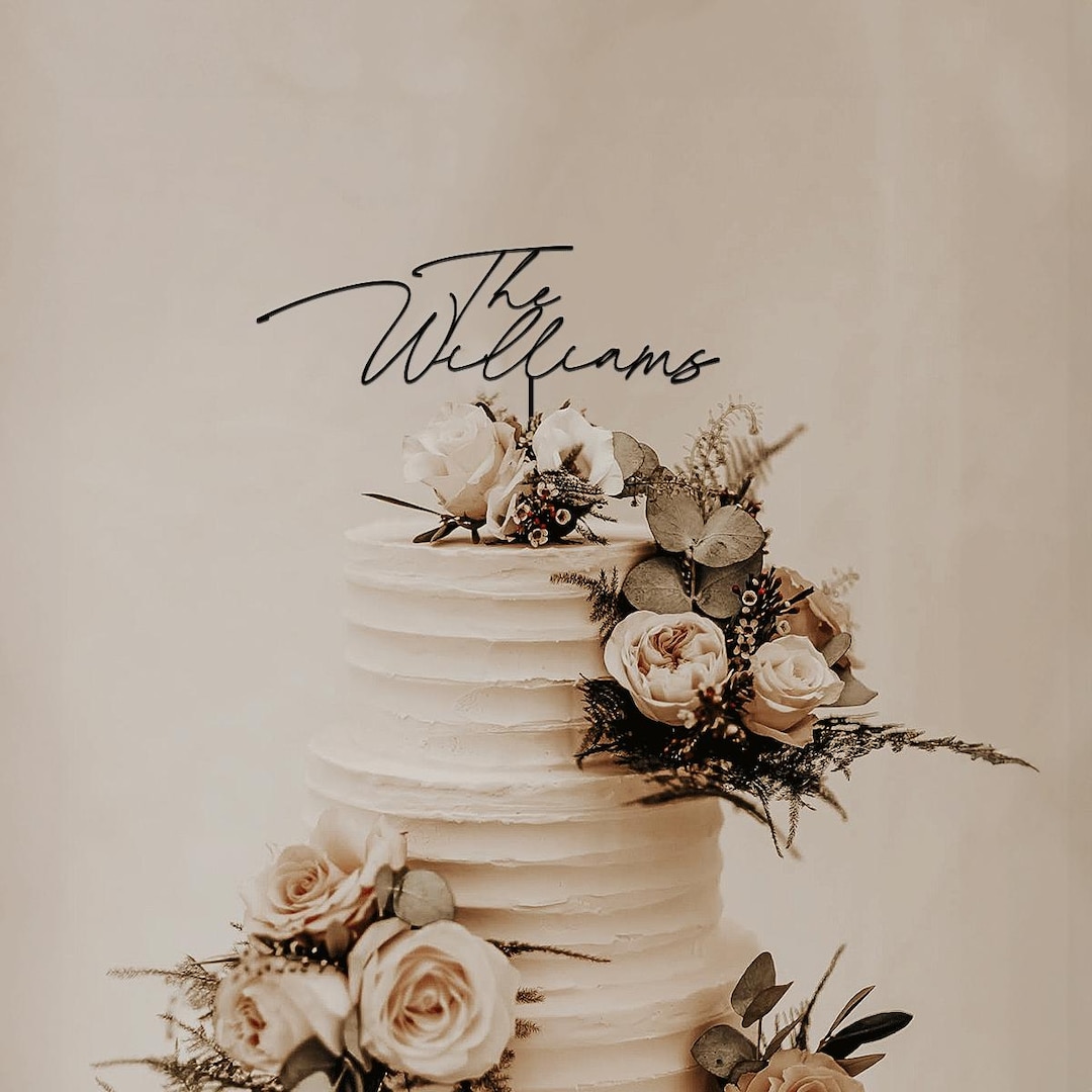 Personalized Wedding Cake Topper, Rustic Wedding Cake Topper, Custom ...