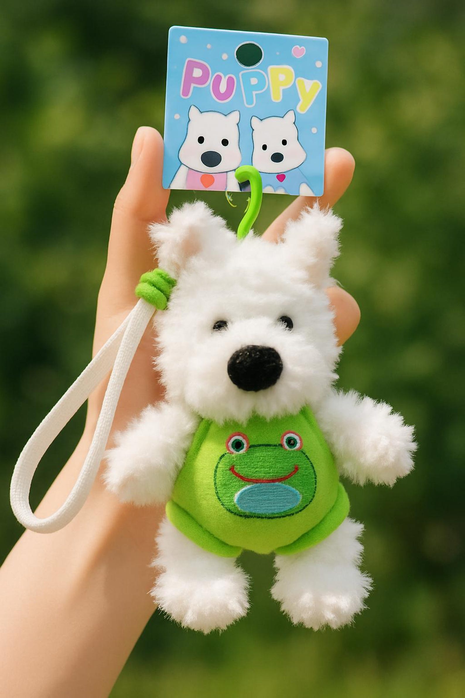 Cute Fluffy White Dog Keychain – Adorable Plush Puppy Charm for Bags ...