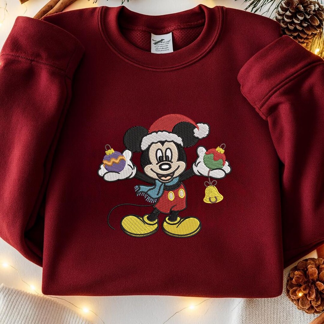 Christmas Mouse Embroidery Design, Holiday Bell Ornament Embroidery ...