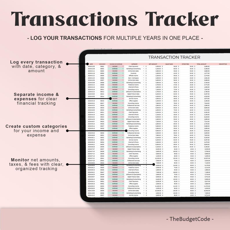Ultimate Bookkeeping Spreadsheet Template Google Sheet Sales Tax ...