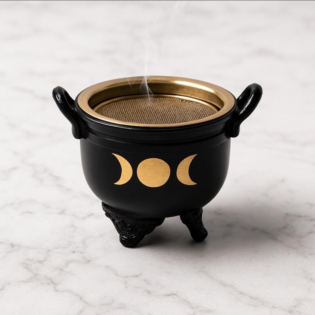 Lunar Phases Cauldron With Sieve — Ritual & Incense - Etsy