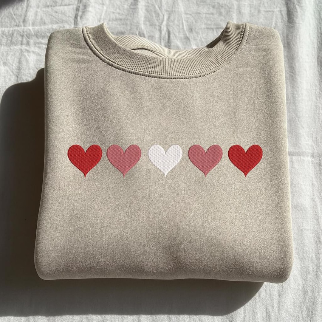 Heart Embroidery Design Set, Simple Love Hearts Machine Embroidery File ...