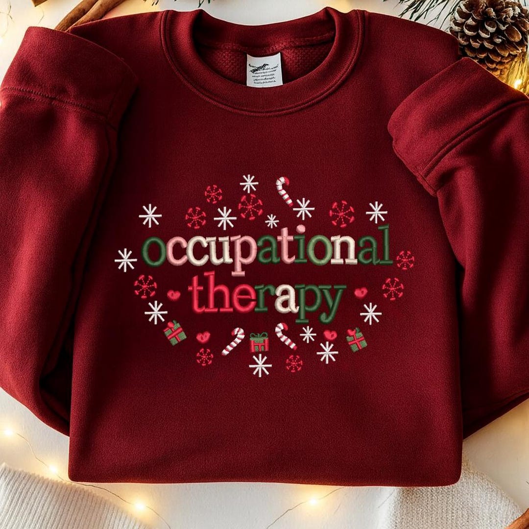 Christmas Occupational Therapy Embroidery Design, OT Holiday Machine ...