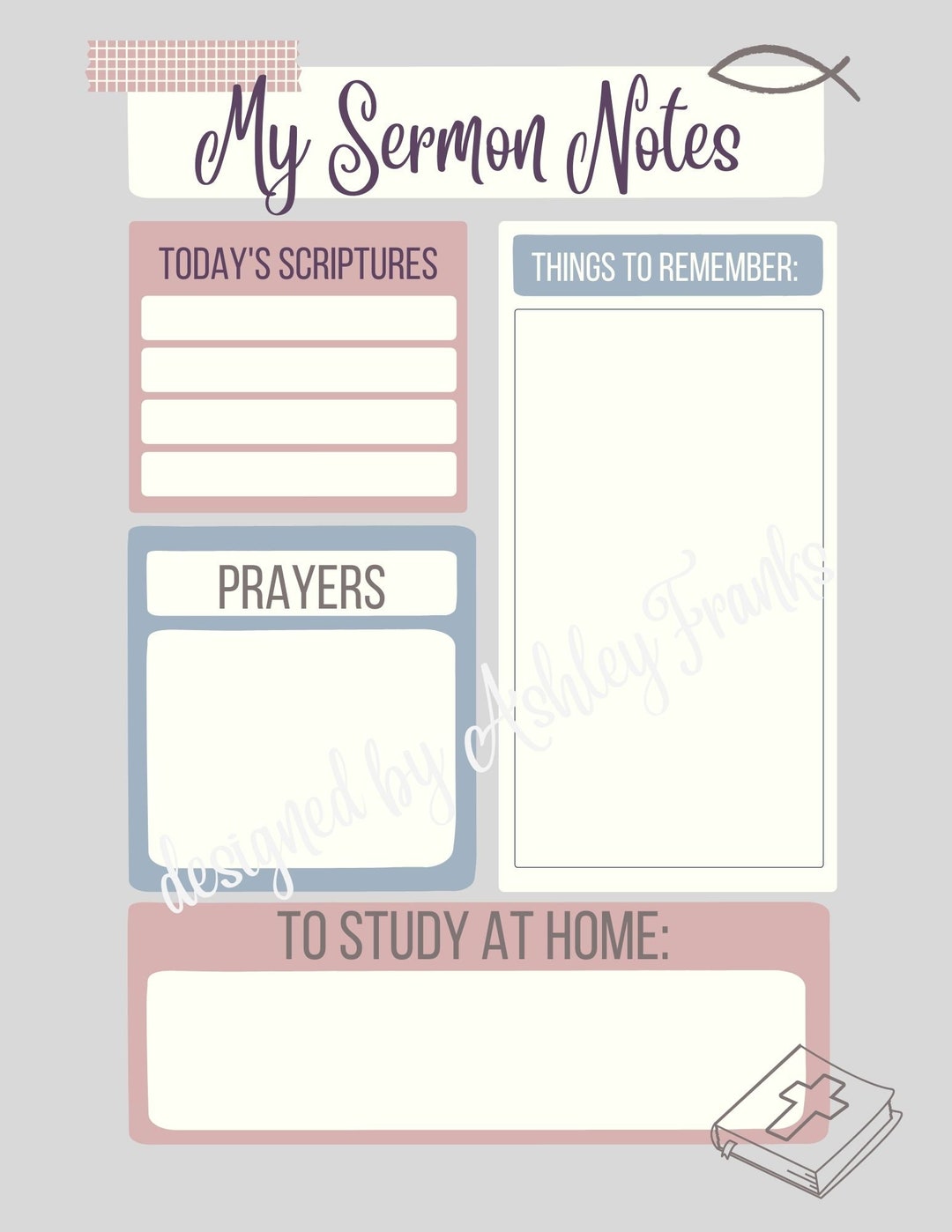 Printable Sermon Notes Journal Pages - Etsy