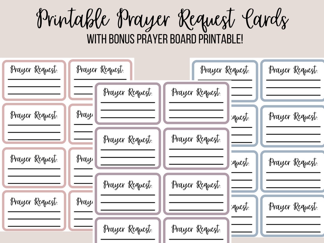 Prayer Request Cards, Printable With *bonus* Prayer Board Printable! - Etsy
