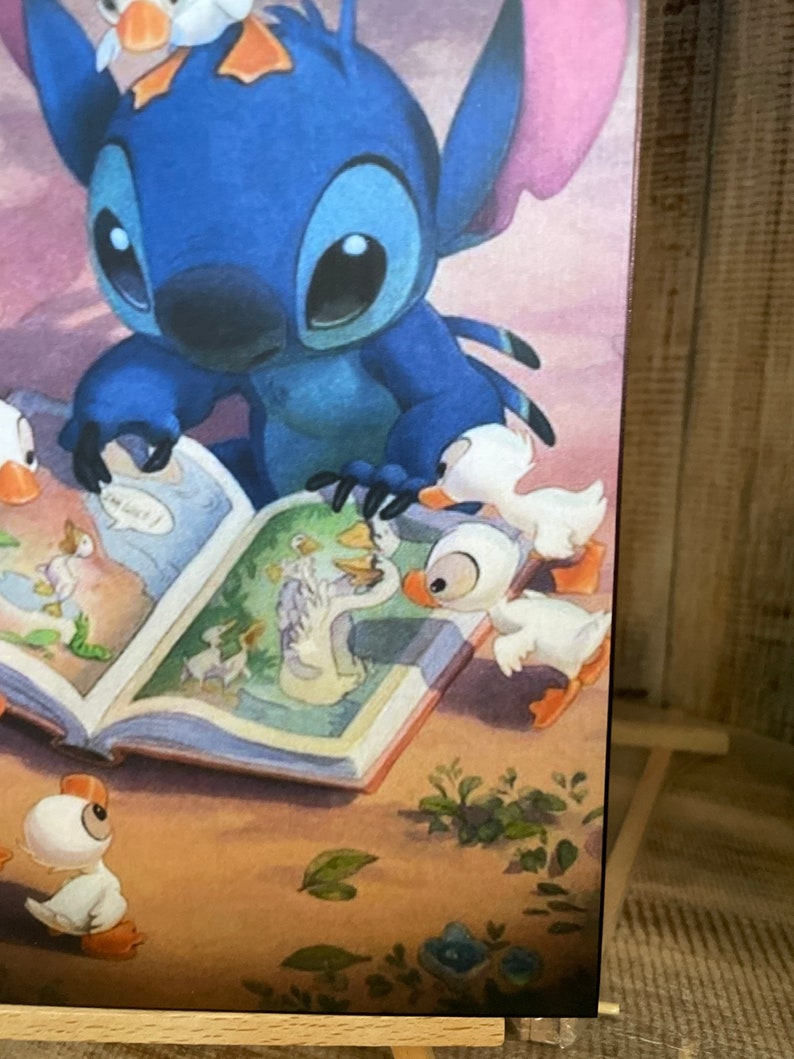 Stitch Reading to Ducks Disneyland Art - Etsy