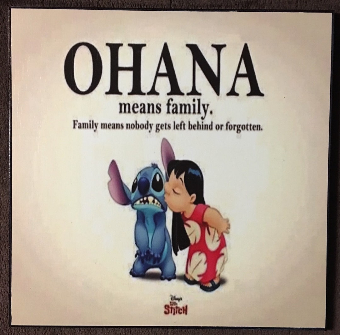 Ohana Means Family Lilo & Stitch Disney Art - Etsy