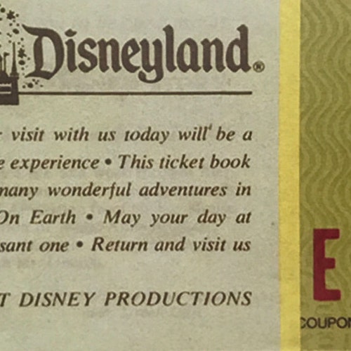 Disneyland First Ticket Replica Art - Etsy