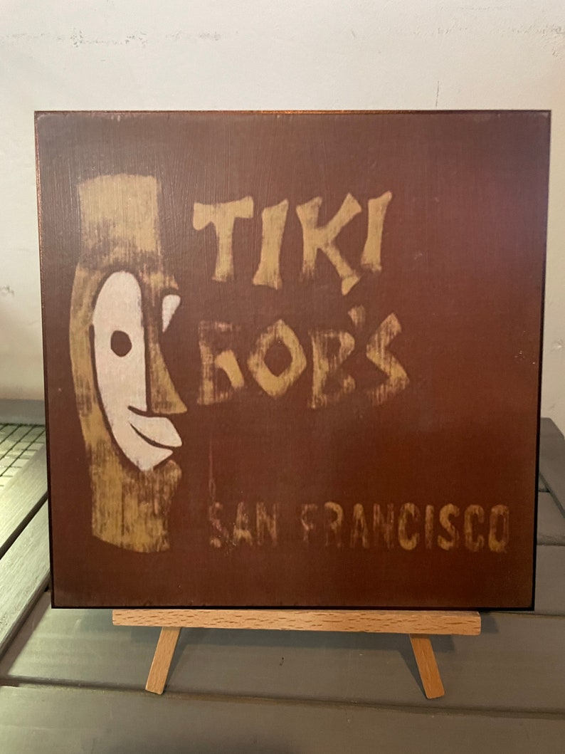 Tiki Bob's Restaurant Art Decoupaged on Wood - Etsy