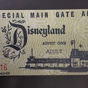 Disneyland First Ticket Replica Art Decouoaged on Wood - Etsy