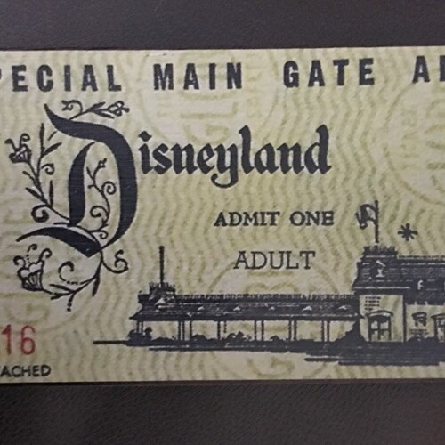 Disneyland First Ticket Replica Art - Etsy