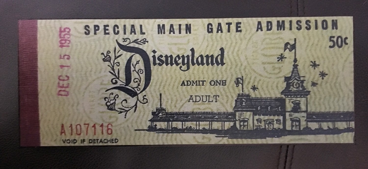 Disneyland 1955 Tickets