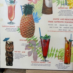 Vintage Tiki Restaurant Drink Menu Decoupaged on Wood - Etsy