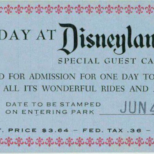 Disneyland First Ticket Replica Art - Etsy