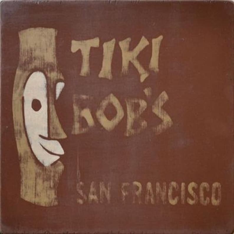 Tiki Bob's Restaurant Art Decoupaged on Wood - Etsy