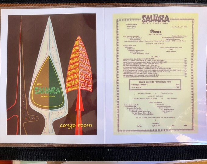 11x17 Laminated the Sahara, Congo Room, Las Vegas 1957 Replica - Etsy