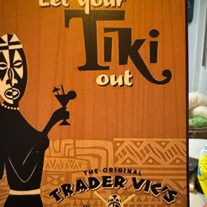 Let Your Tiki Out Trader Vic's Tiki Art Decoupaged on Wood - Etsy