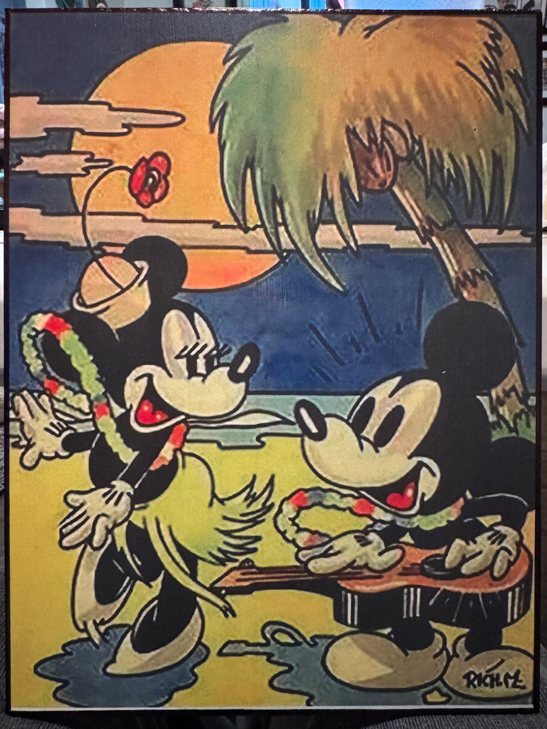 Aloha Mickey and Minnie Disneyland Art - Etsy