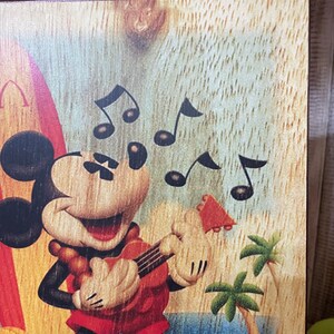 Aloha Mickey Mouse and Ukulele Disneyland Art Decoupaged on Wood - Etsy