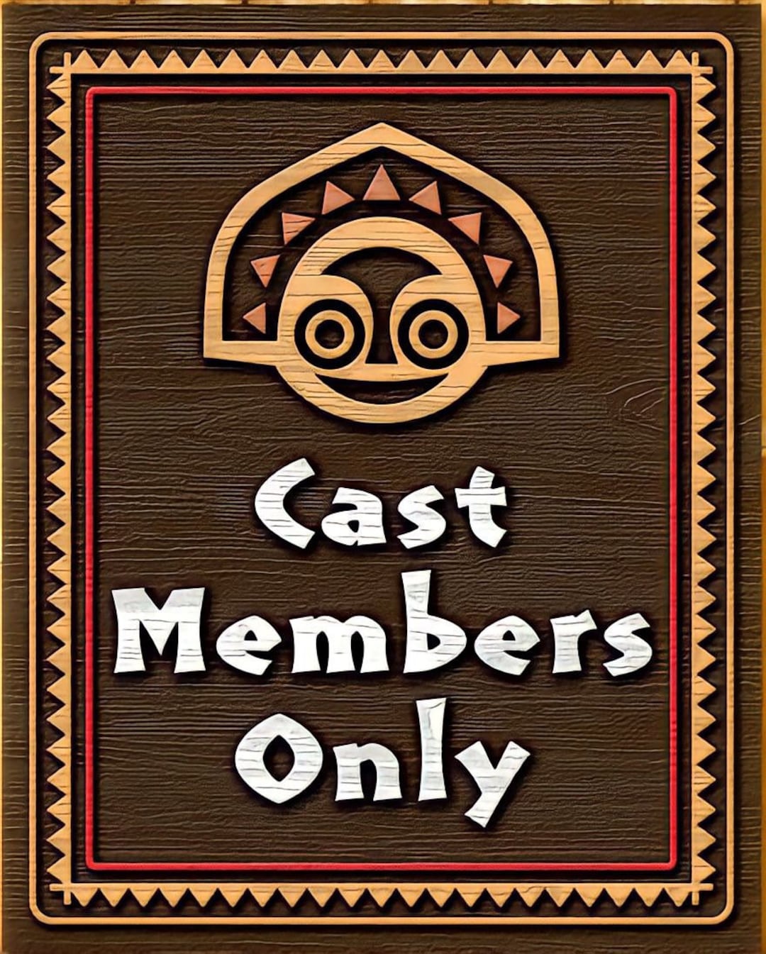 Cast Member Only Sign Disneyland Art Decoupaged on Wood - Etsy