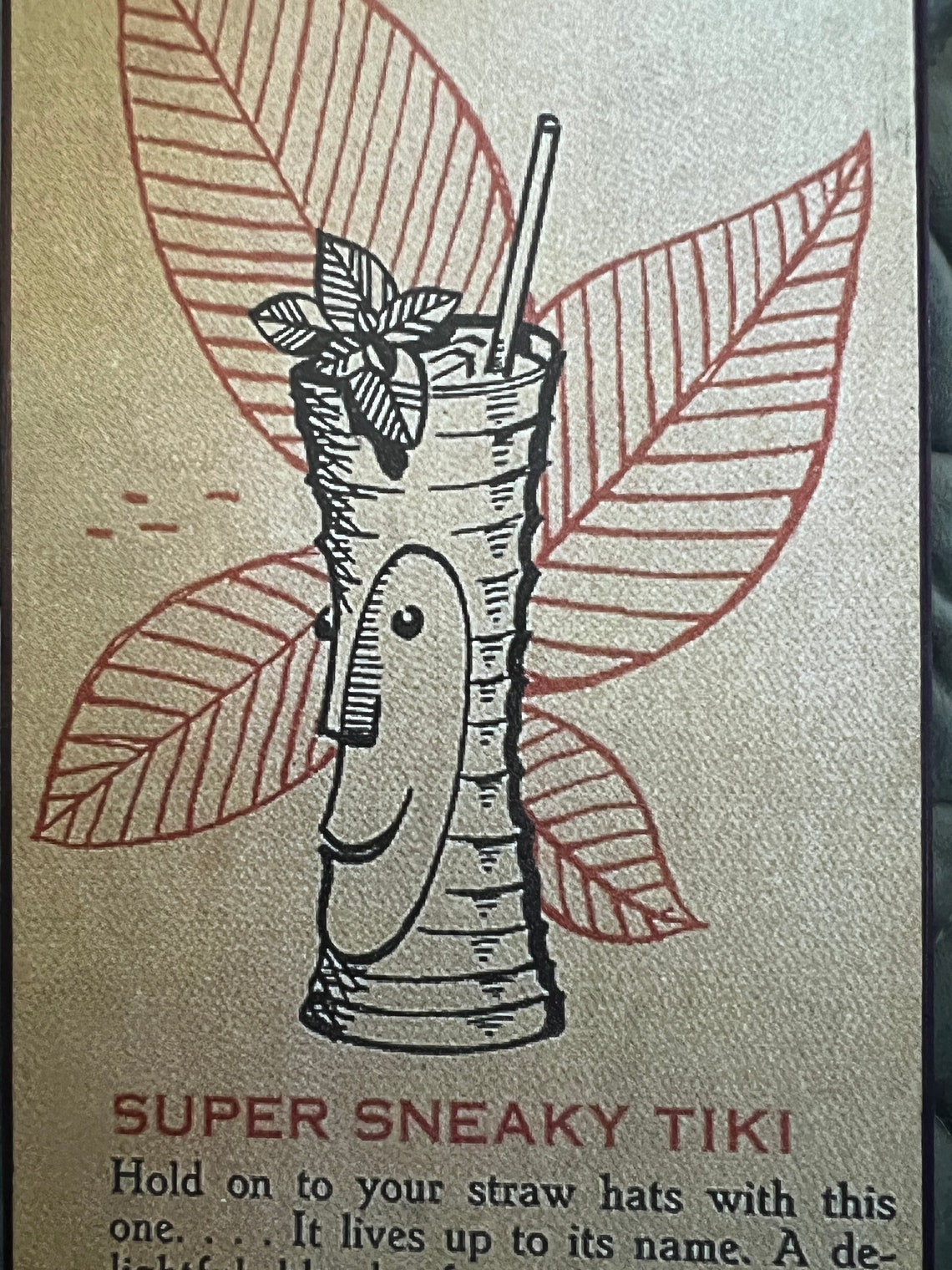 Super Sneaky Tiki Menu Tiki Art - Etsy