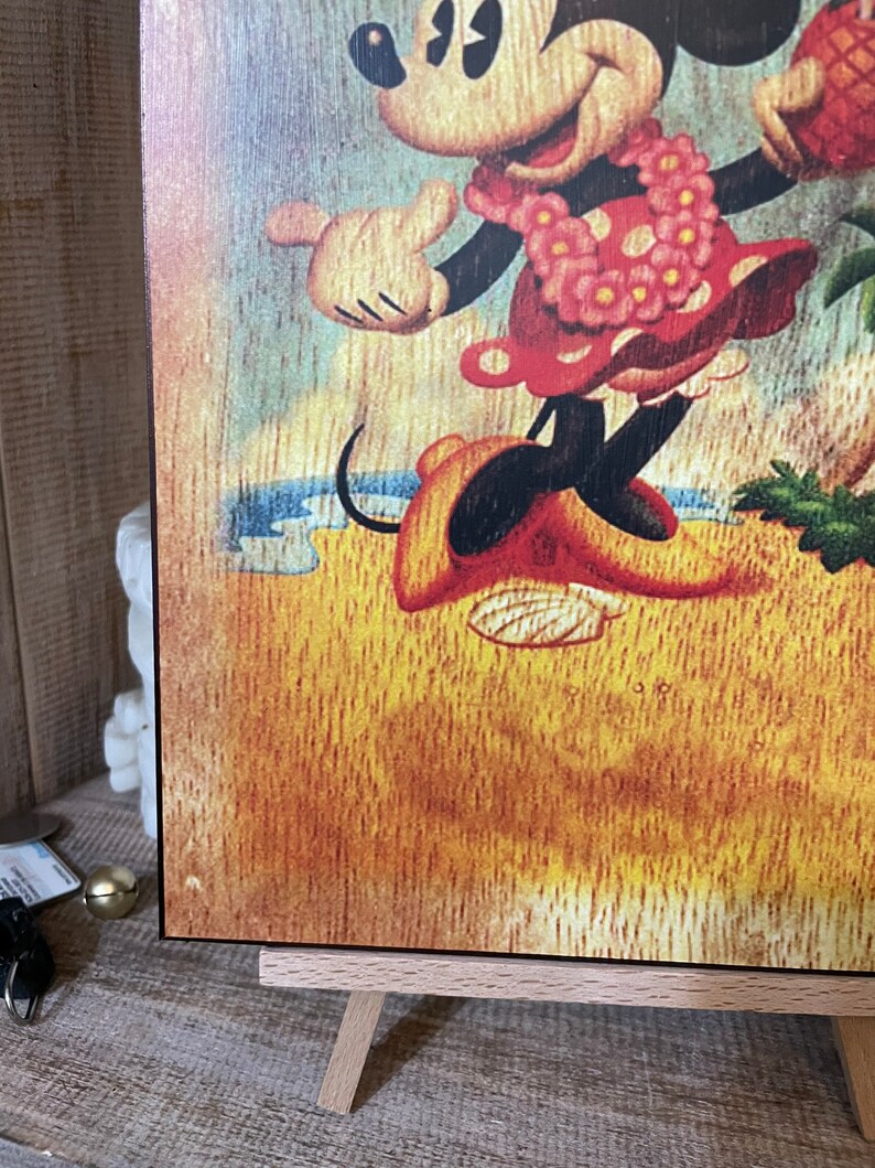Aloha Minnie Mouse Disneyland Art Decoupaged on Wood - Etsy