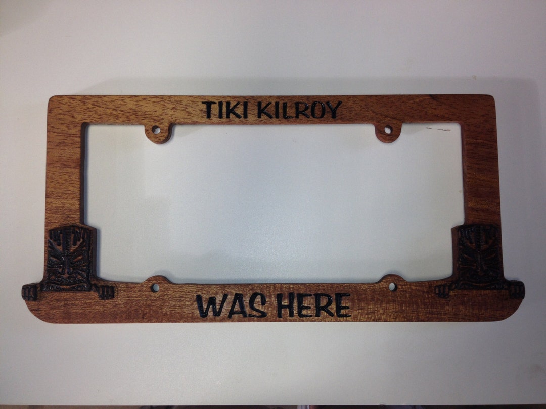Tiki Kilroy Mahogany Wood Hand Carved License Plate Frame - Etsy