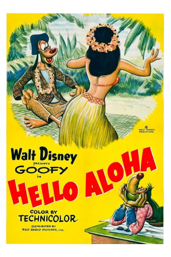 Hello Aloha Goofy Disneyland Art - Etsy