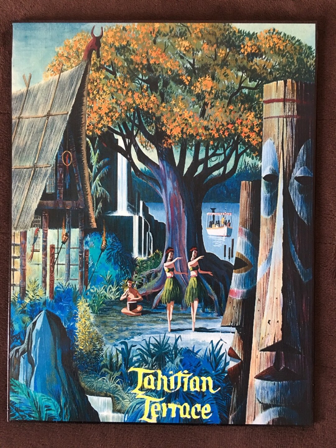 Tahitian Terrace Vintage Art Decoupaged on Wood - Etsy