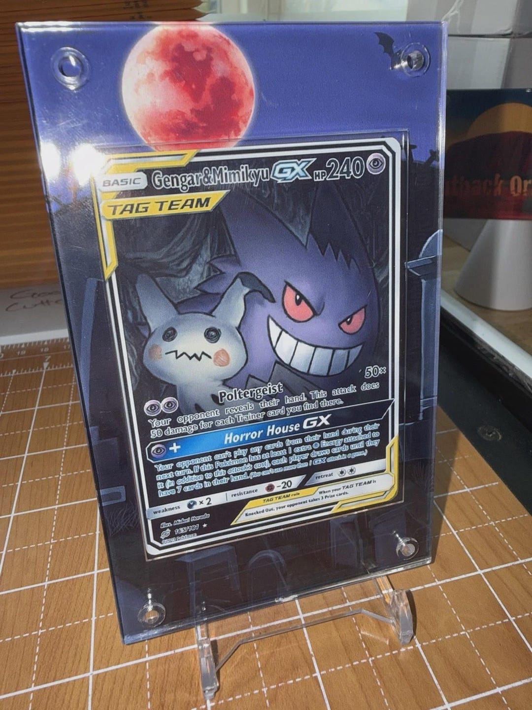 Gengar and Mimikyu GX Tag Team Sun & Moon 165/181 Pokemon Extended ...